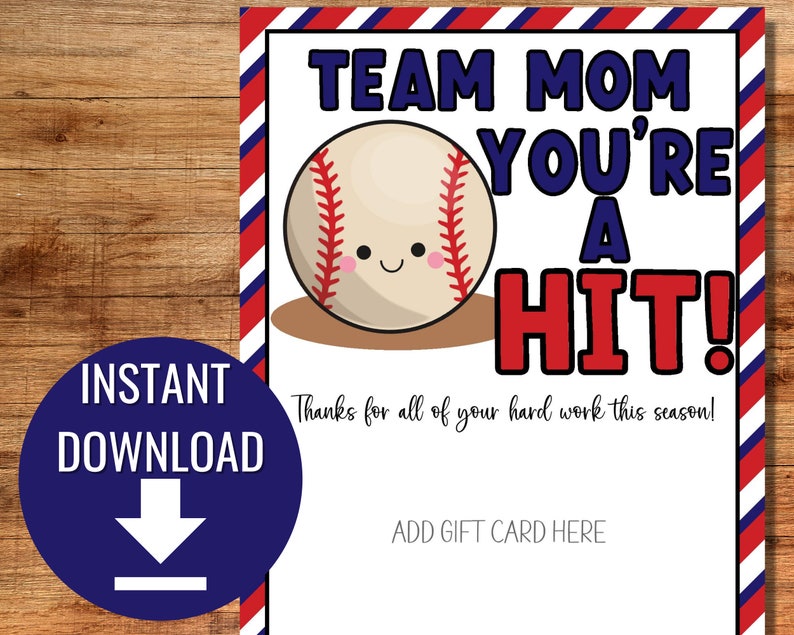 Baseball Team Mom Gift Team Mom Thank You Gift Baseball End - Etsy
