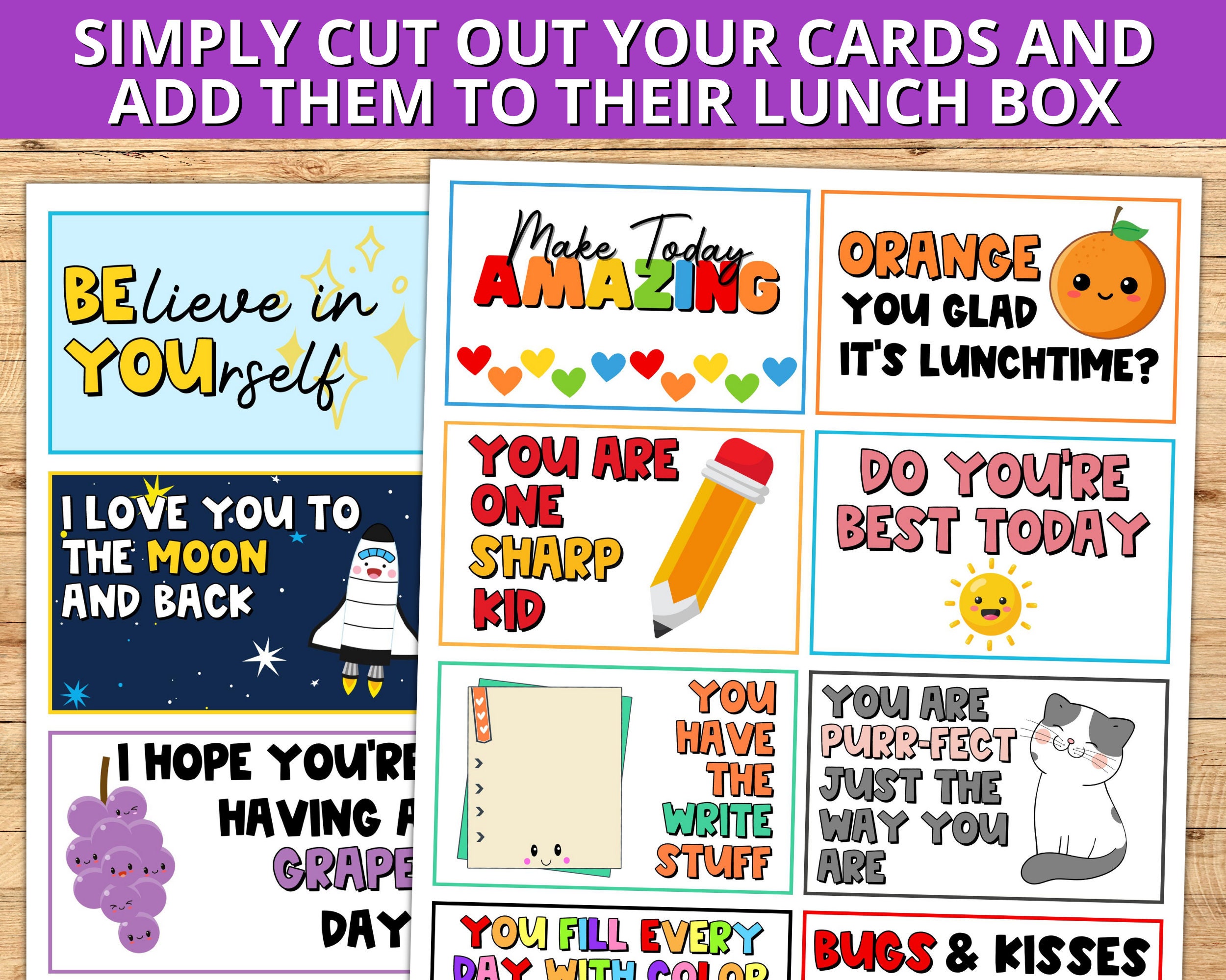 Lunch Box Notes for Kids Lunch Box Note Template Positive - Etsy