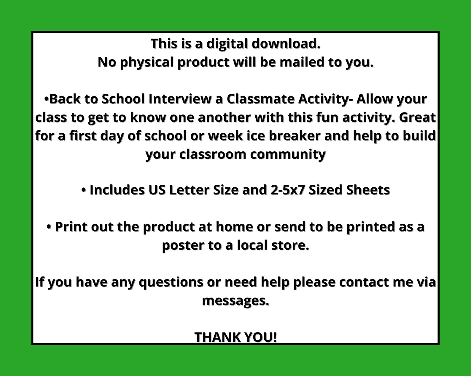 Back to School Interview a Classmate Activity First Day of - Etsy