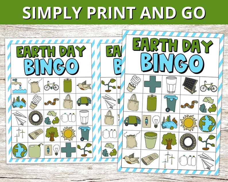 Earth Day Bingo, Earth Day Printable Activity for Kids - Etsy
