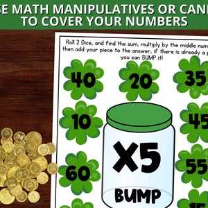 St. Patrick's Day Multiplication Bump Game, St. Patrick's Classroom ...