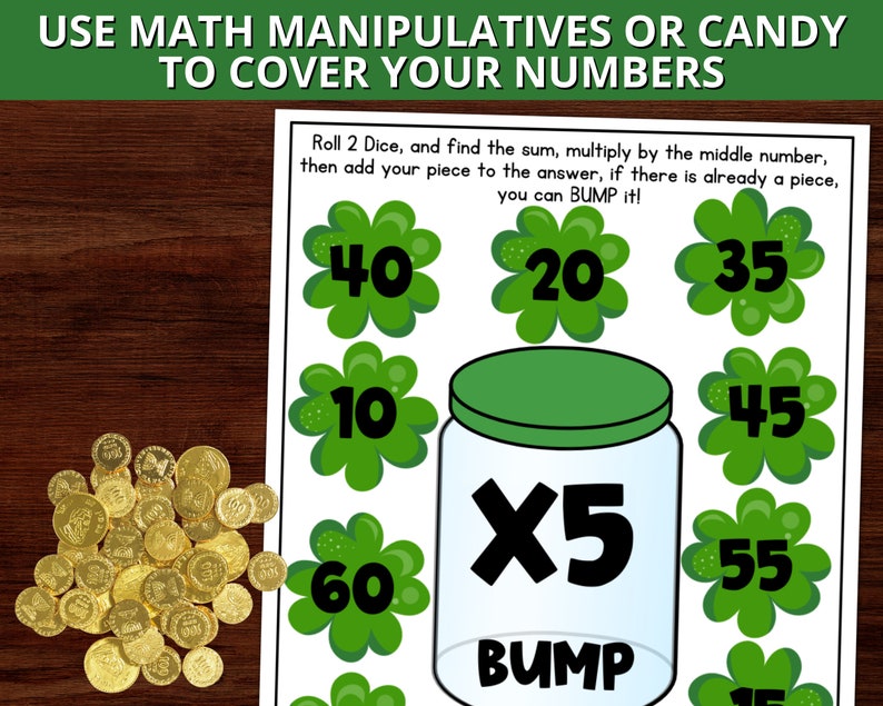 St. Patrick's Day Multiplication Bump Game, St. Patrick's Classroom ...