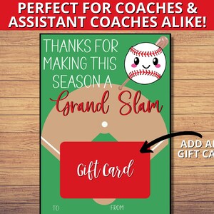Baseball Coach Gift Card Holder, Thank You Coach Gift, Baseball Coach ...