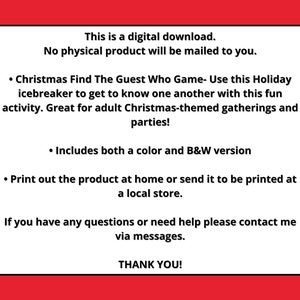Christmas Find the Guest Who Game, Adult Christmas Party Games, Holiday ...