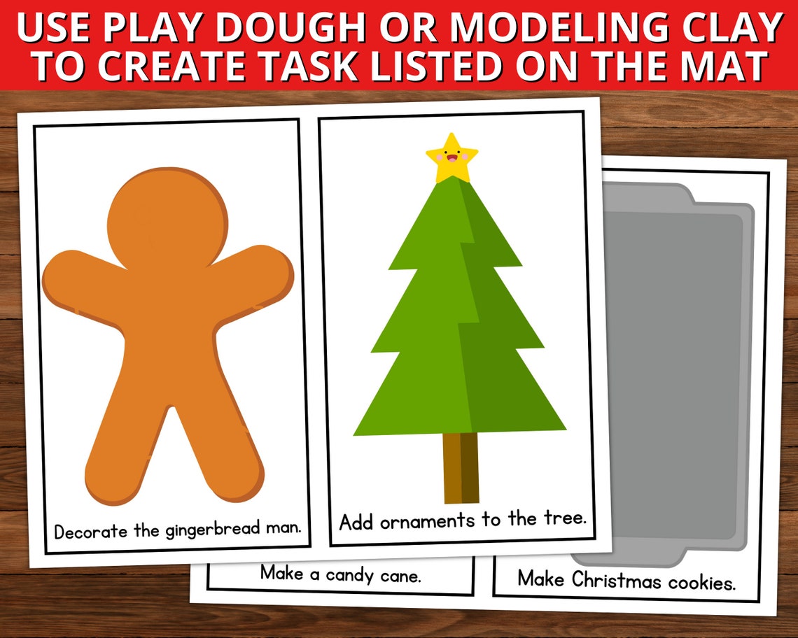 Christmas Play Dough Mats Printable Play Dough Mats - Etsy