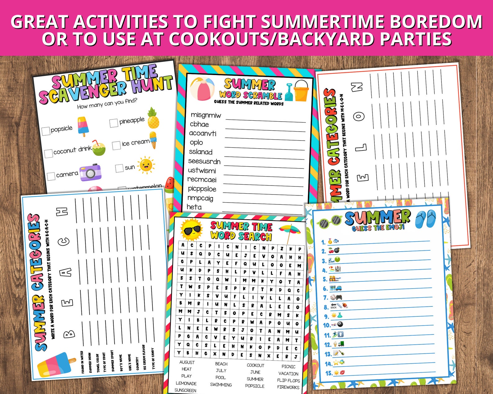 Summer Activities for Kids, Printable Summer Activities, Summer ...