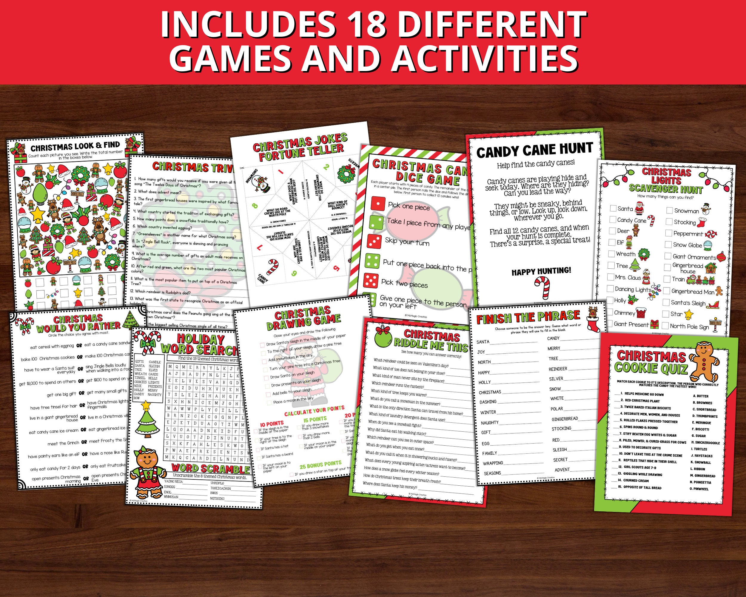 Christmas Party Games for Kids, Holiday Activities Bundle, Fun ...