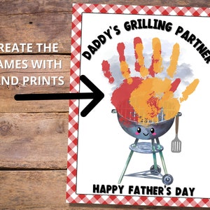 Father's Day Hand Print Art Keepsake, Printable Father's Day Card, DIY ...