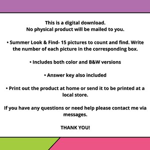 Summer I Spy Activity for Kids, Kids Summer Printable, Summer Themed ...