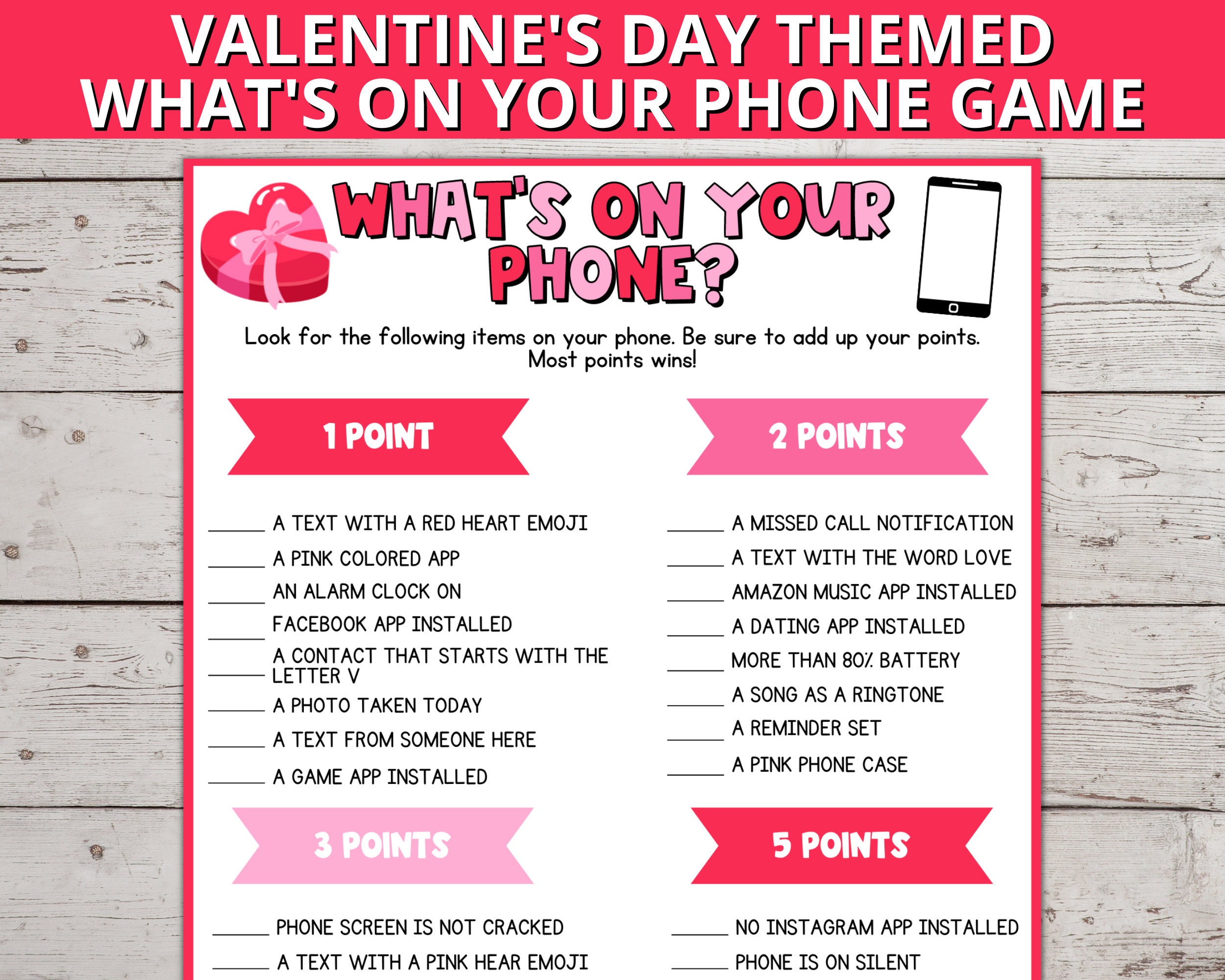 Galentine's Day What's on Your Phone Game, Valentine's Day Themed What ...