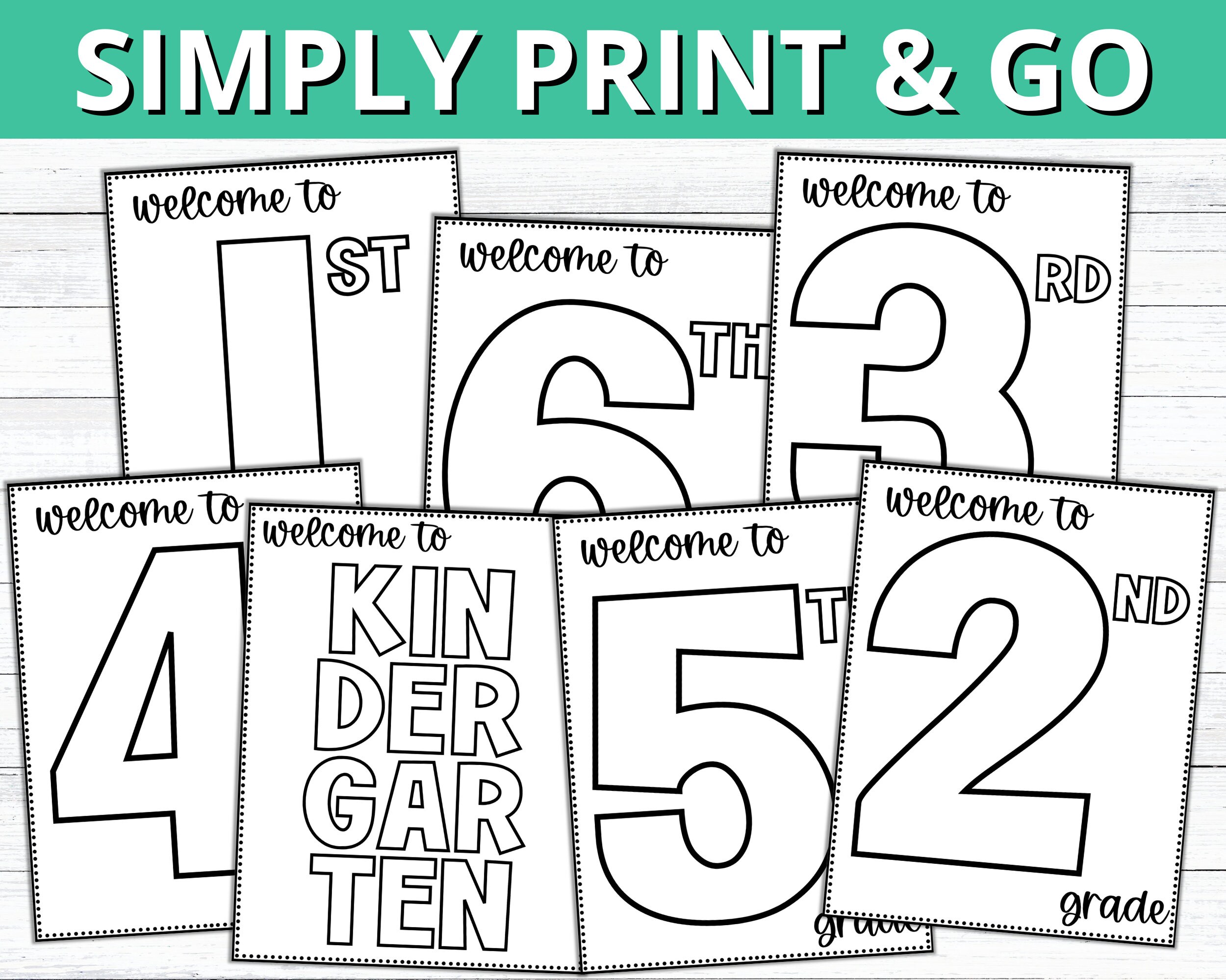 Back to Grade Level Coloring Sheets First Day of School Grade - Etsy