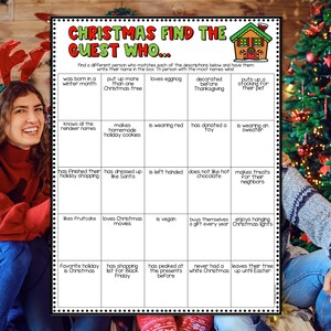 Christmas Find the Guest Who Game, Adult Christmas Party Games, Holiday ...