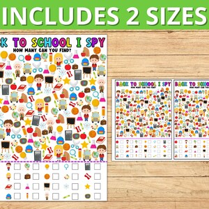 Back to School I Spy Activity for Kids, Back to School Printable, Back ...