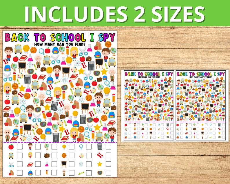 Back to School I Spy Activity for Kids, Back to School Printable, Back ...