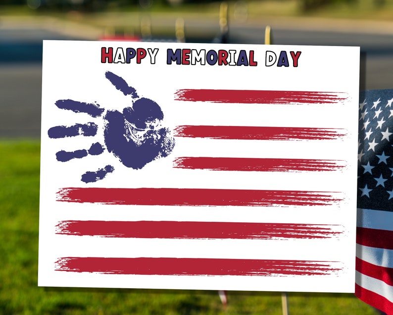 Flag Handprint Art for Memorial Day Memorial Day Activities | Etsy