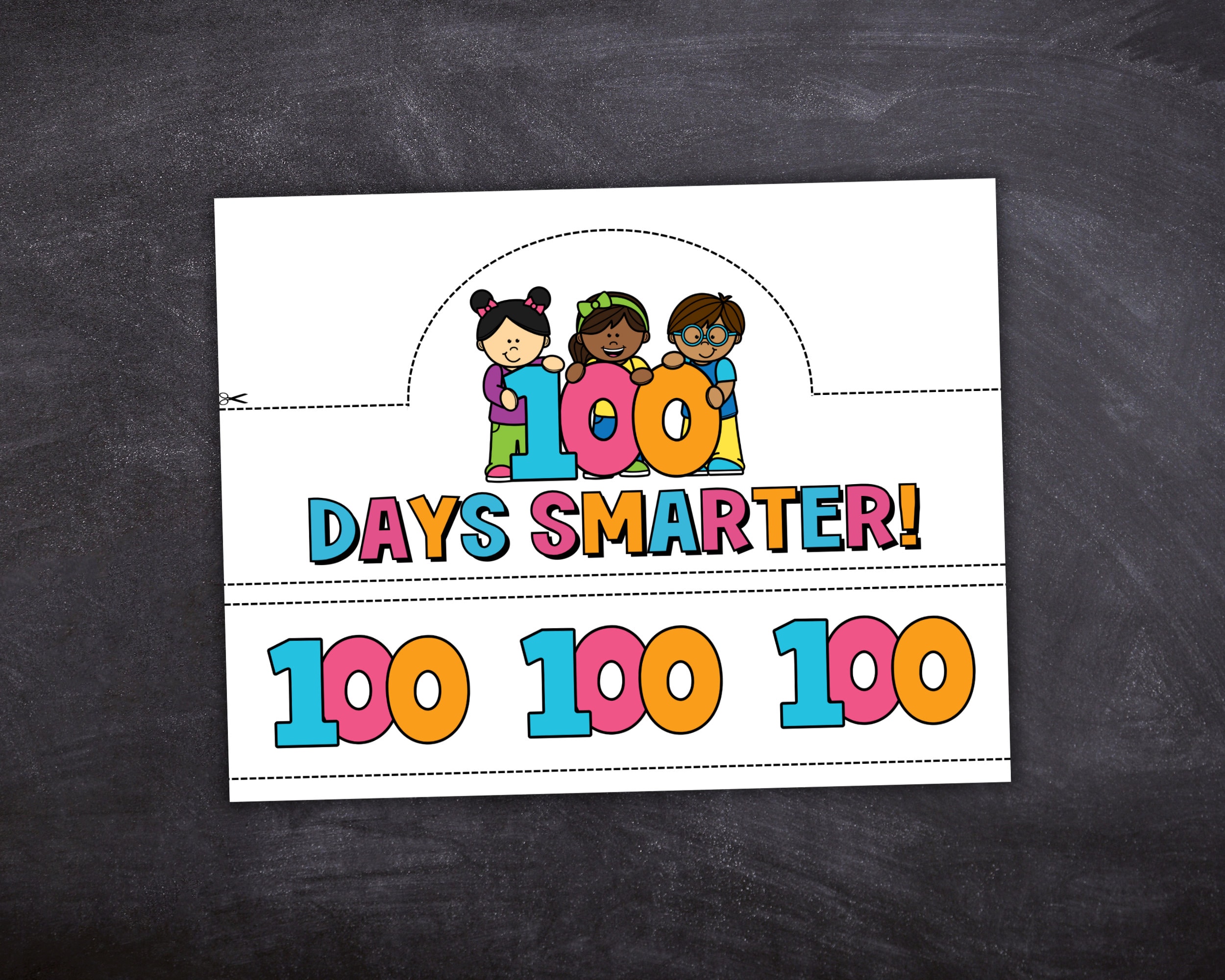 100th Day of School Paper Crown, 100th Day Headband, Printable 100th ...