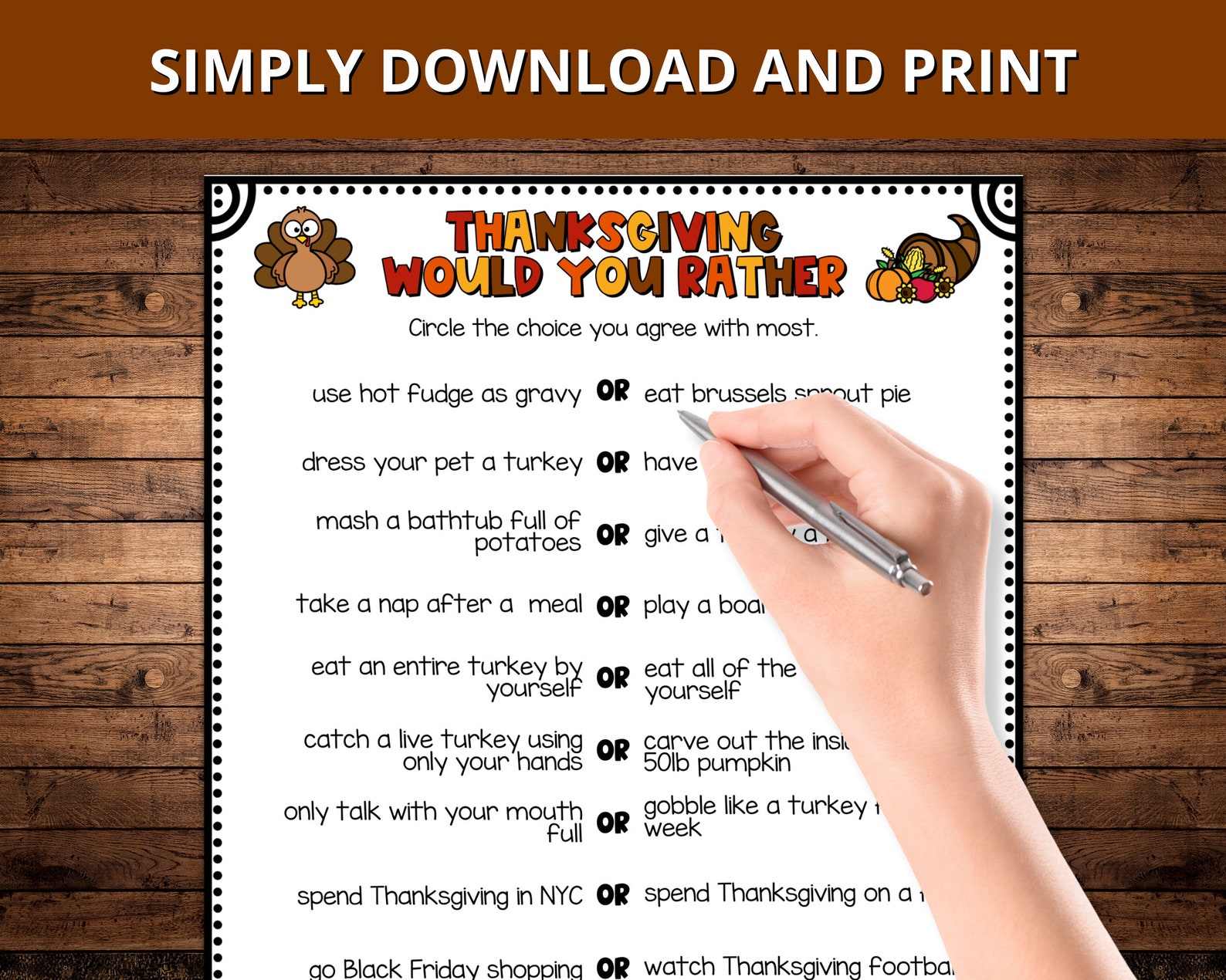 Thanksgiving Games and Activities, Thanksgiving Party Game, Fun ...