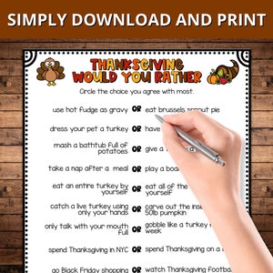 Thanksgiving Games and Activities, Thanksgiving Party Game, Fun ...