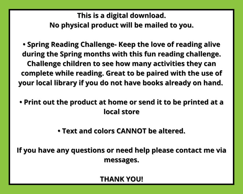 Spring Reading Challenge for Kids, Reading Printable Activities, Kids ...