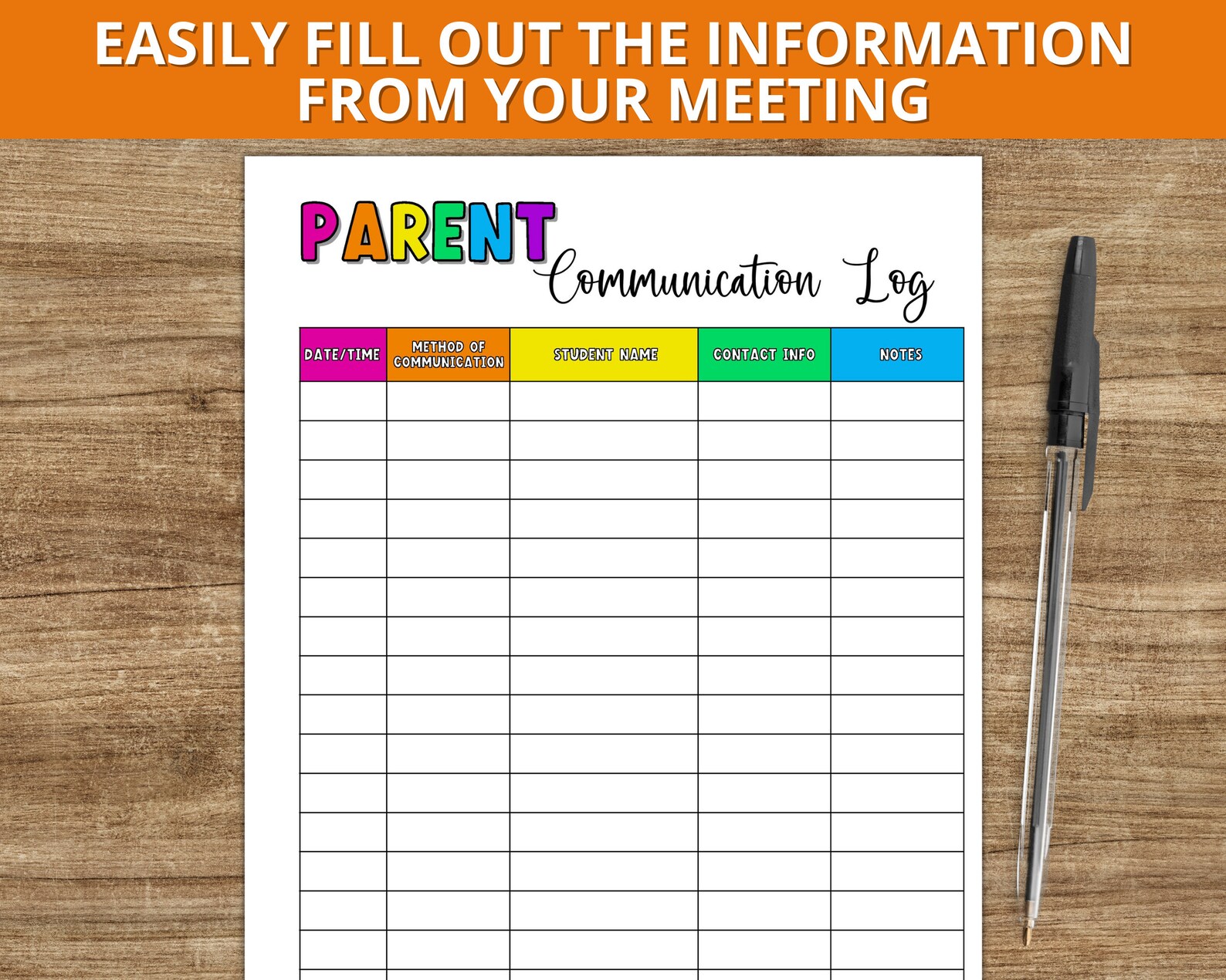 Parent Communication Log Teacher Communication Record - Etsy
