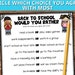 Would You Rather Back to School Activity, First Day of School Game ...