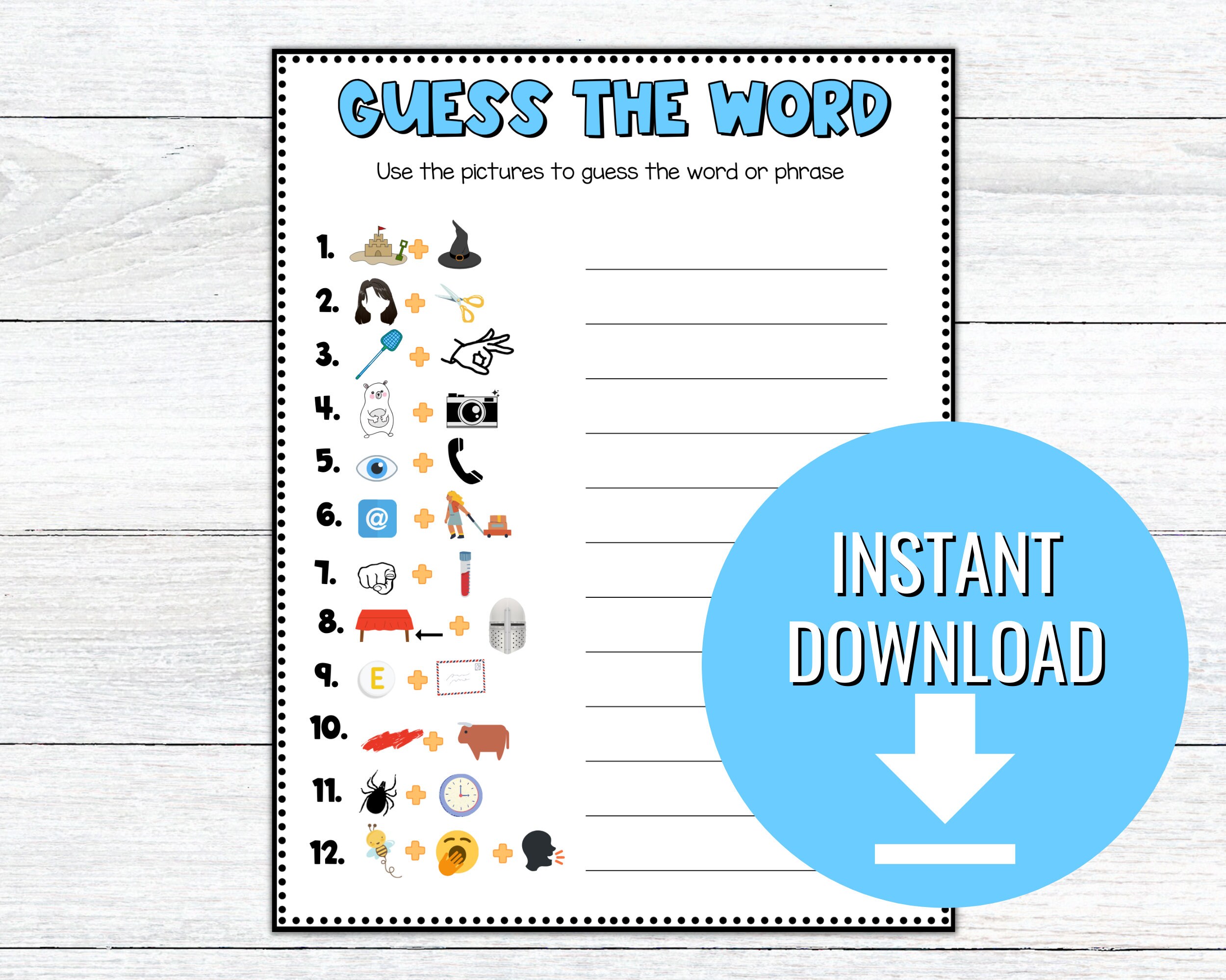 Guess the Word Game, Rebus Puzzles and Brain Teasers, Rainy Day ...