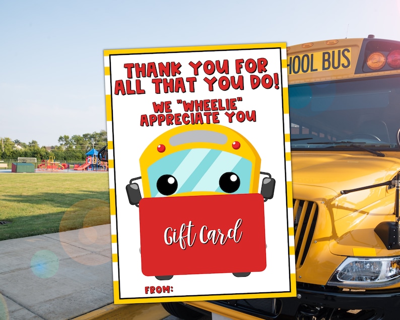 Bus Driver Appreciation Gift Card Holder School Bus Thank You - Etsy