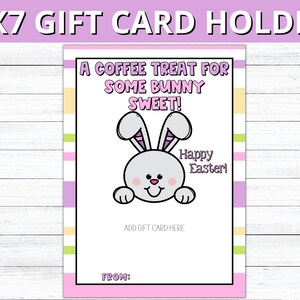 Coffee Easter Gift Card Holder Printable, Teacher Easter Gift, Easter ...