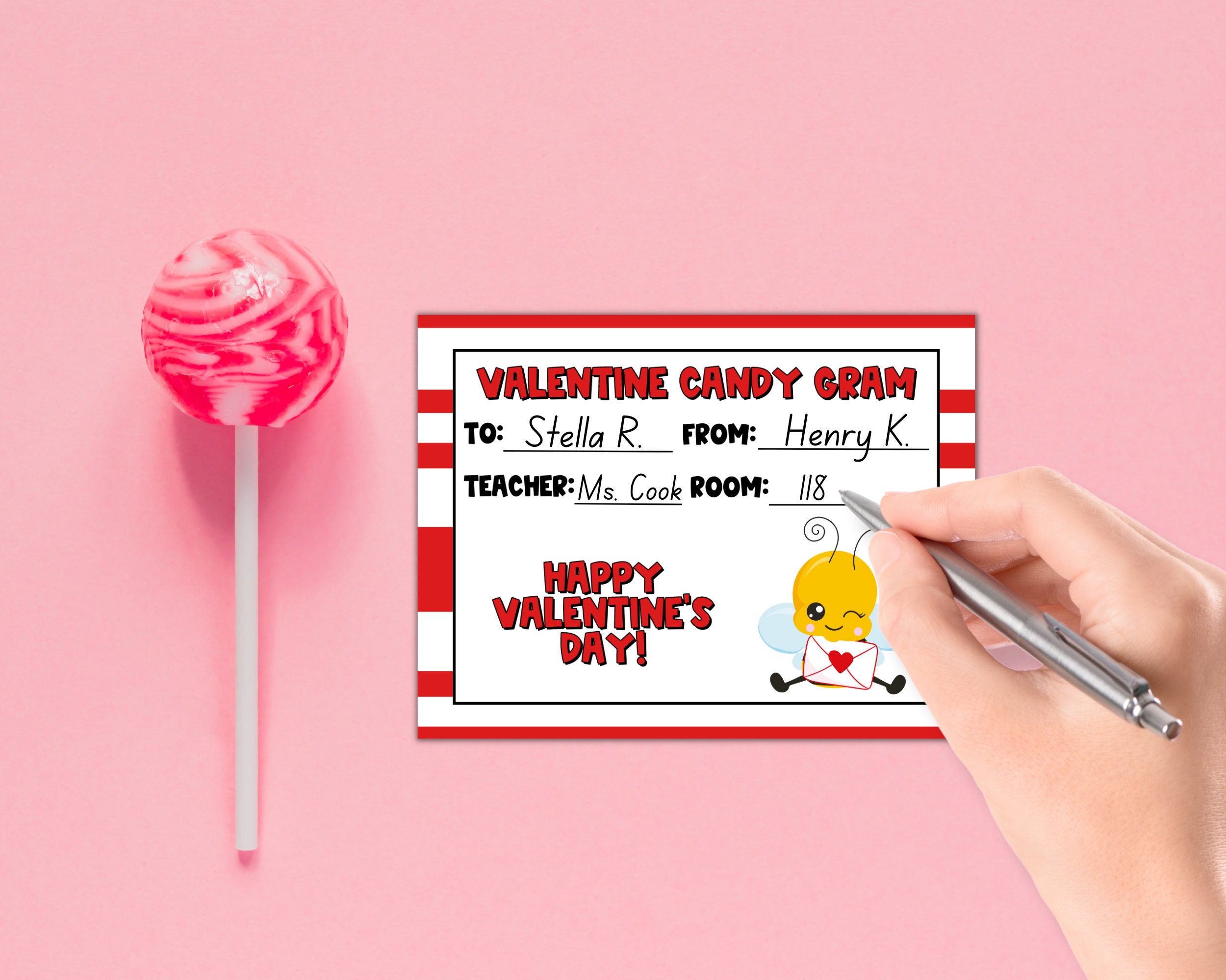 Valentine Candy Gram Tags, Valentine's Day Fundraiser for PTO ...