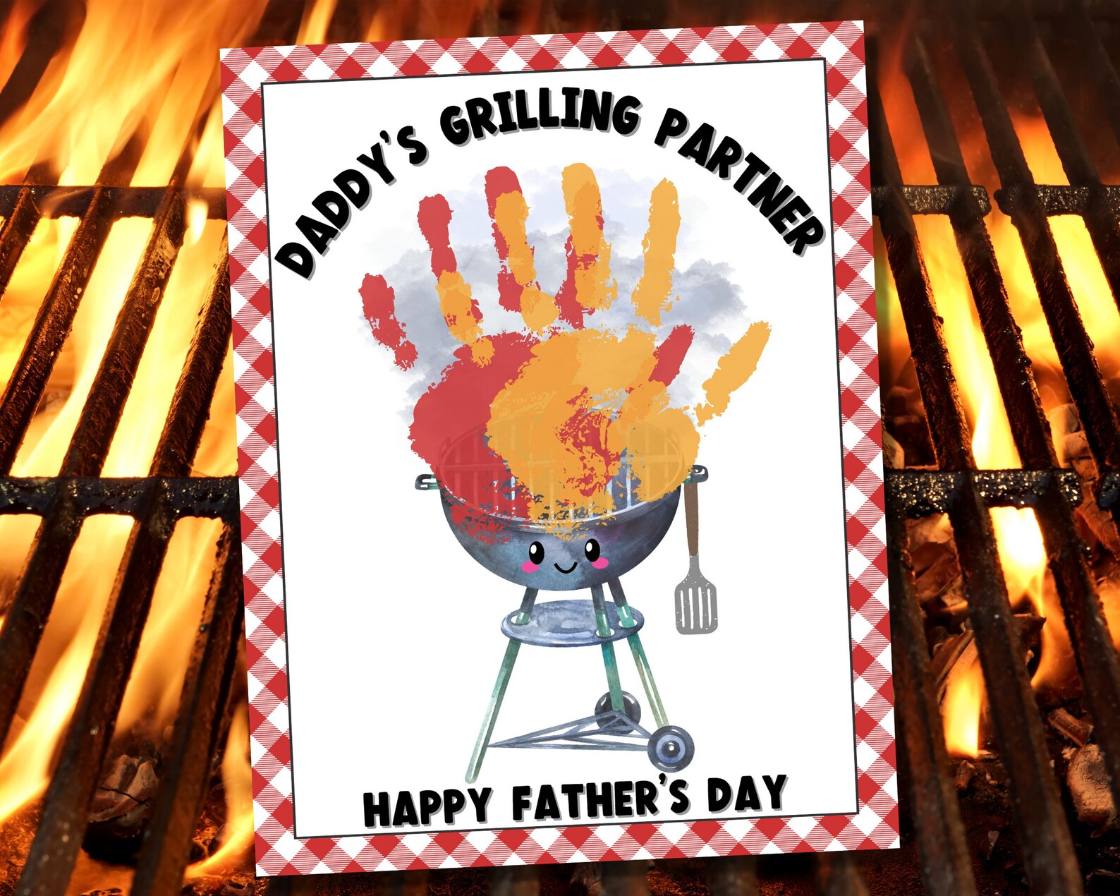 Father's Day Hand Print Art Keepsake Printable | Etsy