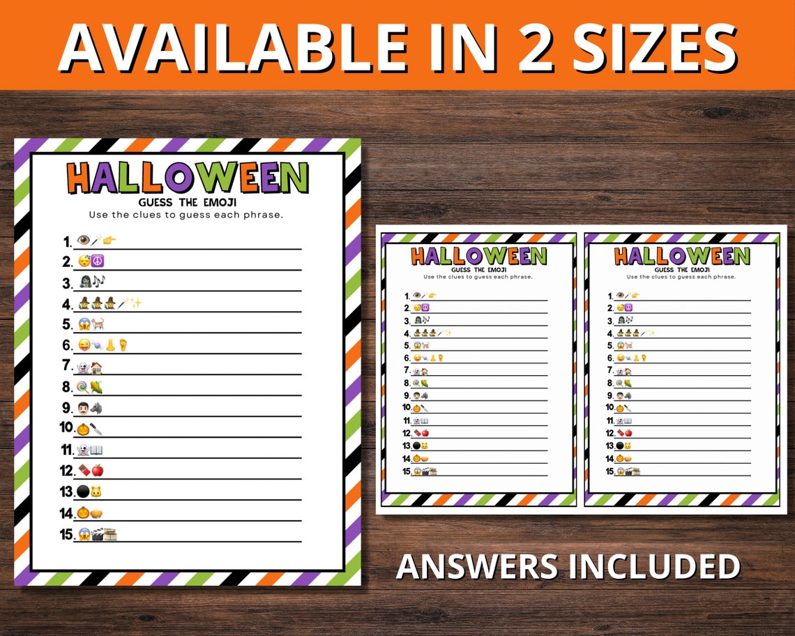 Halloween Guess the Emoji Game Halloween Activities - Etsy
