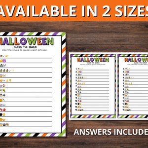 Halloween Guess the Emoji Game Halloween Activities - Etsy
