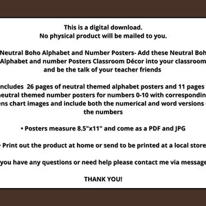 Neutral Boho Alphabet and Number Posters, Boho Classroom Décor - Etsy