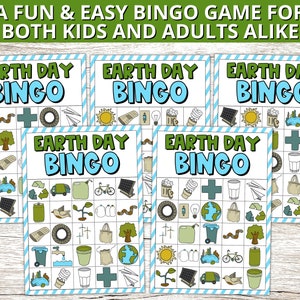 Earth Day Bingo, Earth Day Printable Activity for Kids - Etsy