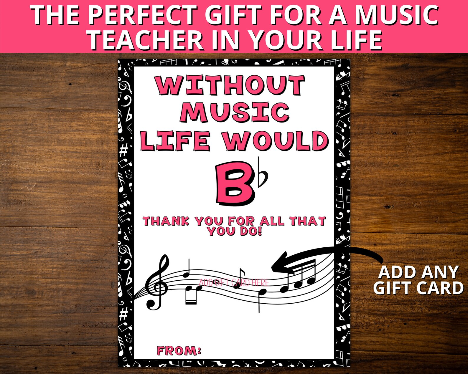 Music Teacher Appreciation Gift Card Holder Music Teacher - Etsy