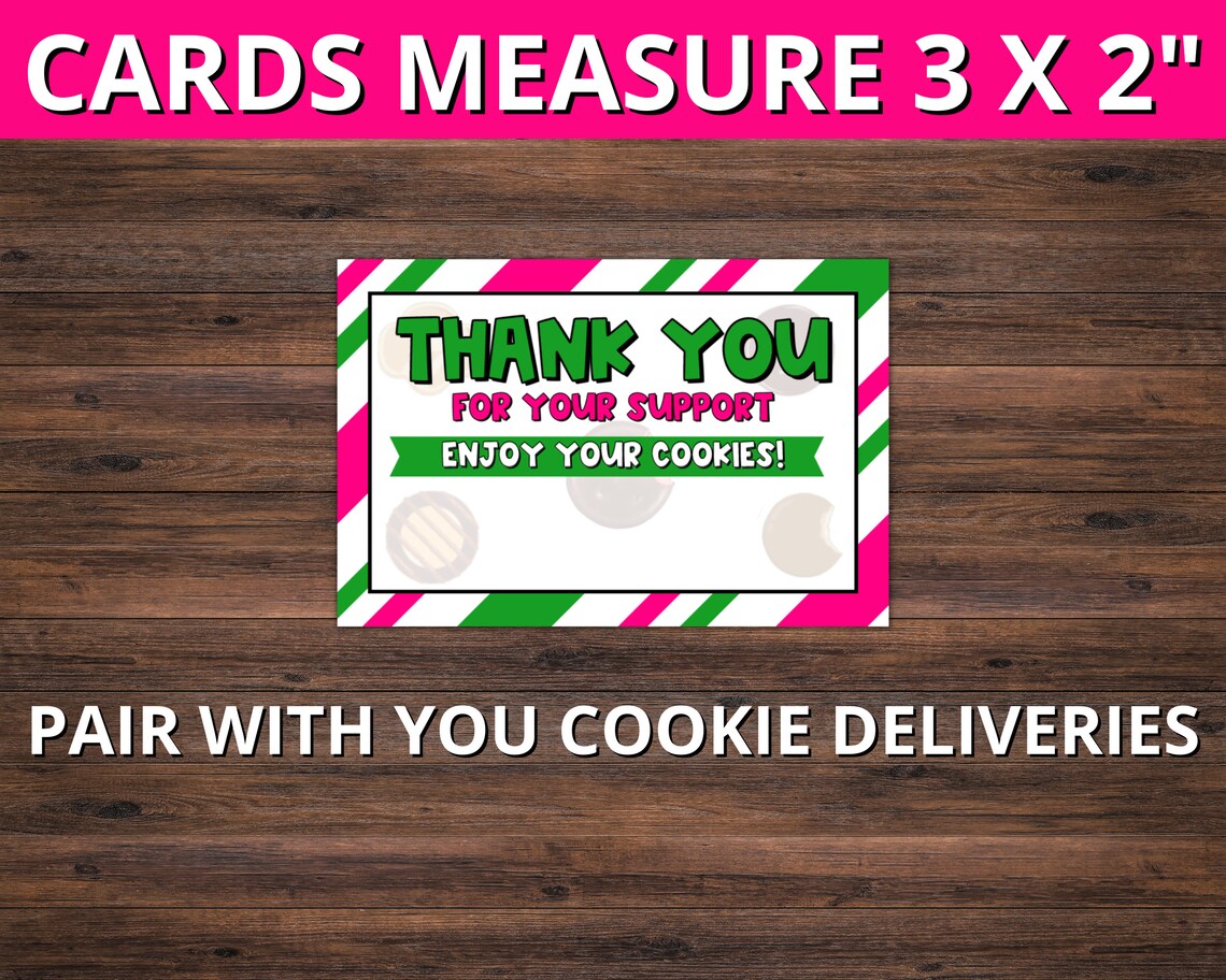 Editable Girl Scout Cookie Thank You Cards Cookie Thank You - Etsy