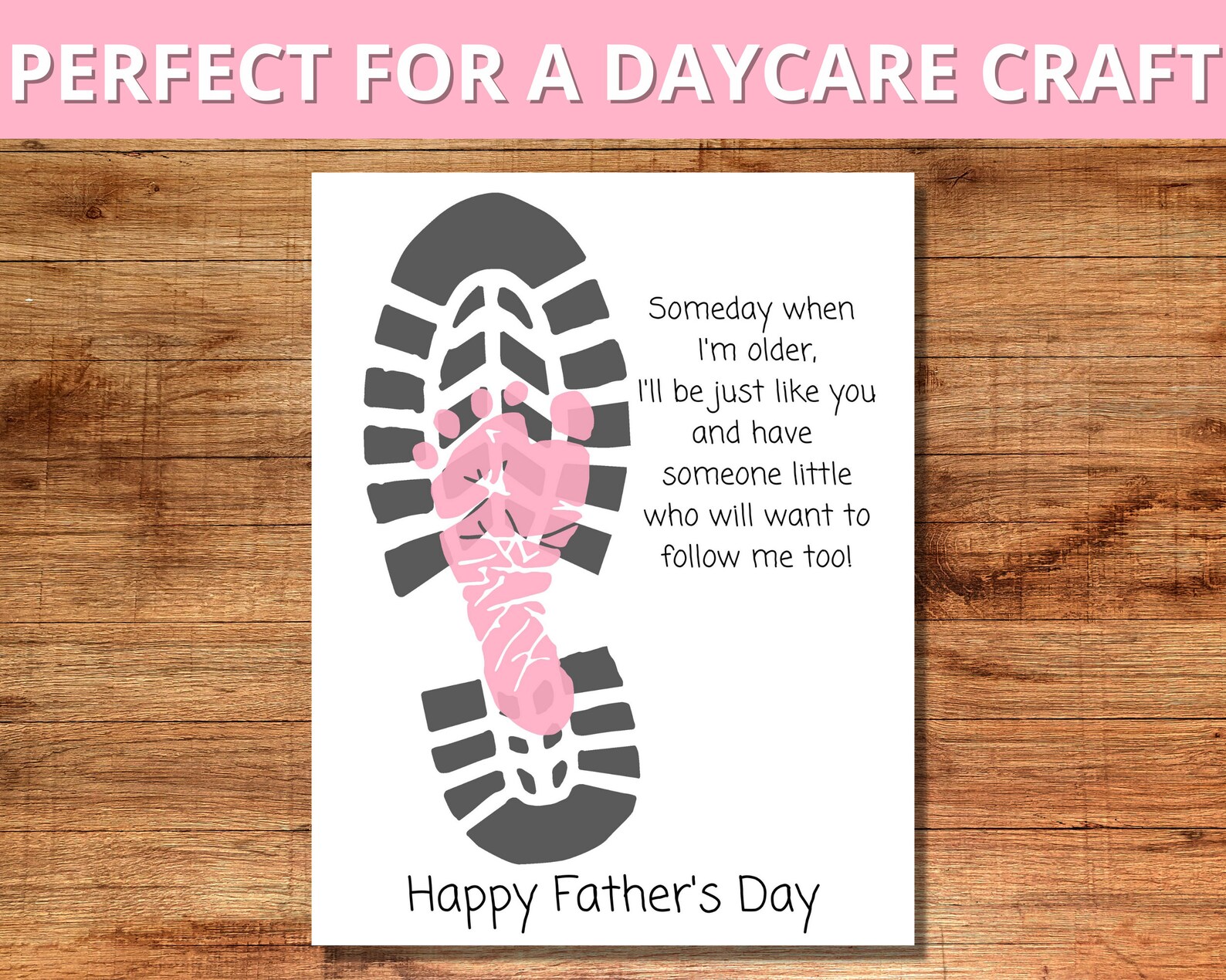 Father's Day Footprint Art Keepsake, Gift for Dad From Kids, Printable ...