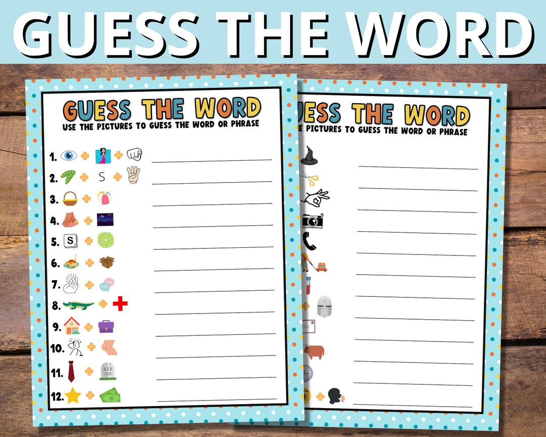 Guess the Word Game Rebus Puzzles and Brain Teasers Rainy - Etsy
