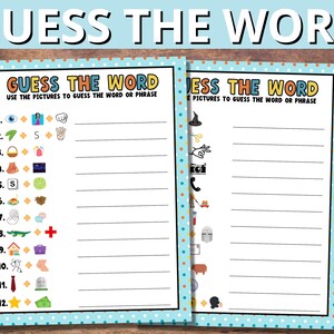 Guess the Word Game Rebus Puzzles and Brain Teasers Rainy - Etsy