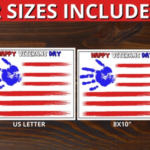 Veterans Day Handprint Art, Flag Handprint Art for Veterans Day ...