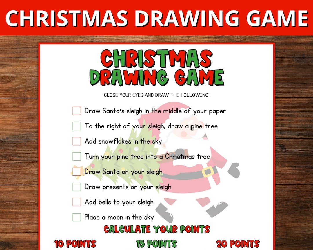 Christmas Drawing Game Office Holiday Party Game Christmas - Etsy