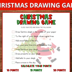Christmas Drawing Game Office Holiday Party Game Christmas - Etsy