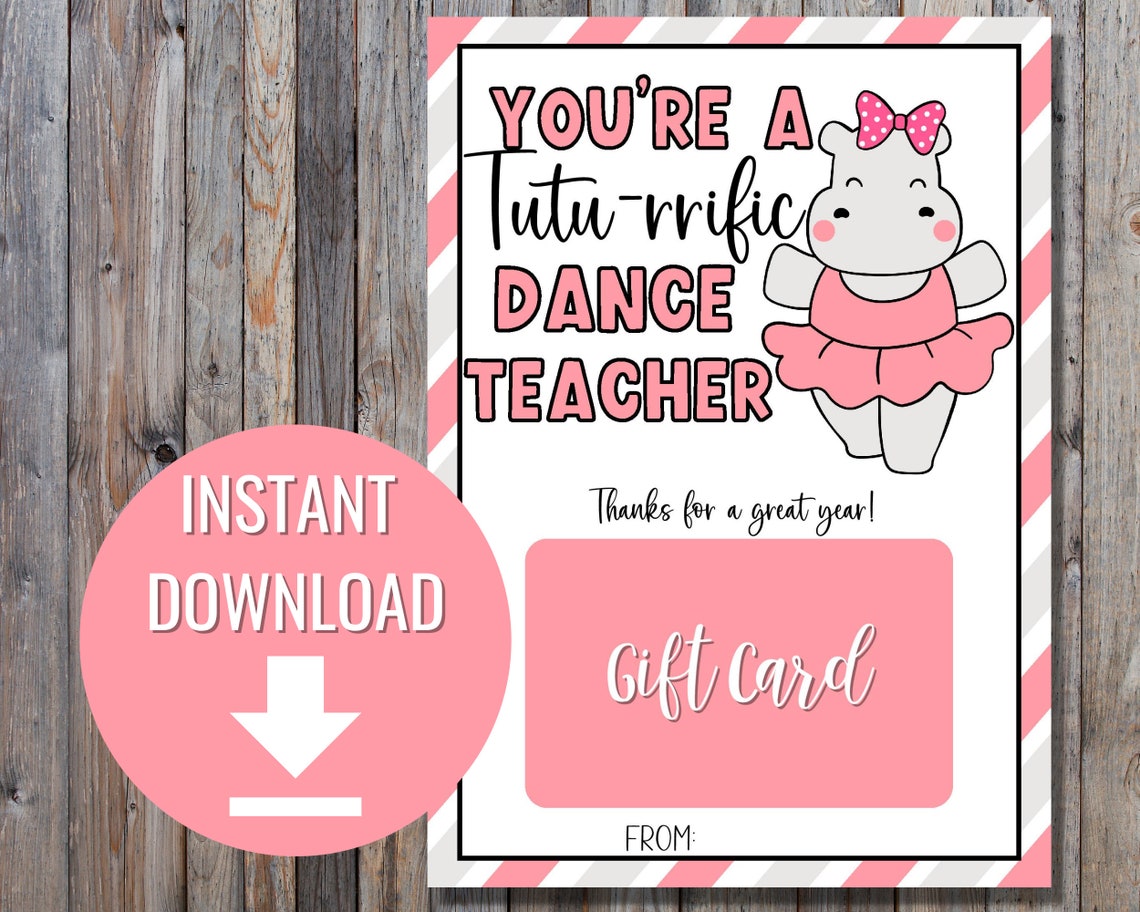Dance Teacher Appreciation Dance Teacher Gift Tags Gift for - Etsy