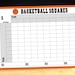 Printable Basketball Squares Game, Basketball Pool Grid, 100 Squares ...