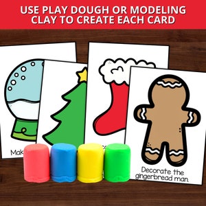Christmas Play Dough Mats, Printable Play Dough Mats, Christmas ...