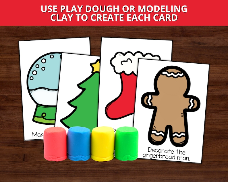 Christmas Play Dough Mats, Printable Play Dough Mats, Christmas ...