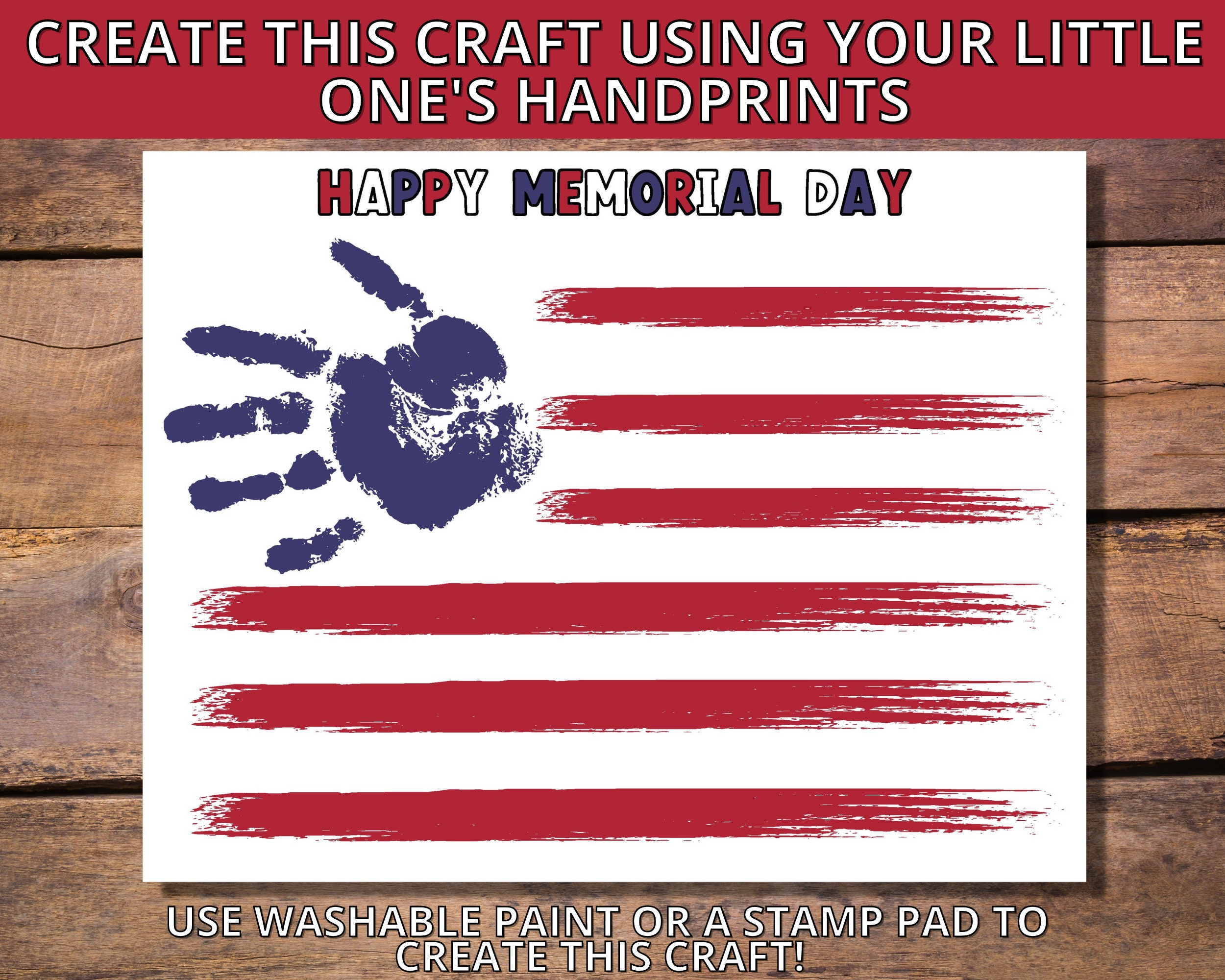 Flag Handprint Art for Memorial Day, Memorial Day Activities for Kids ...