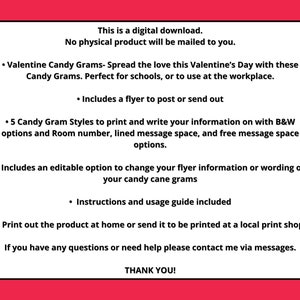 Valentines Day Candy Gram Fundraiser, Candy Gram Template, Candy Gram ...