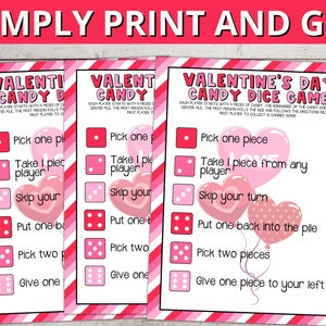 Valentine's Day Candy Dice Game, Valentine's Activity for Kids ...