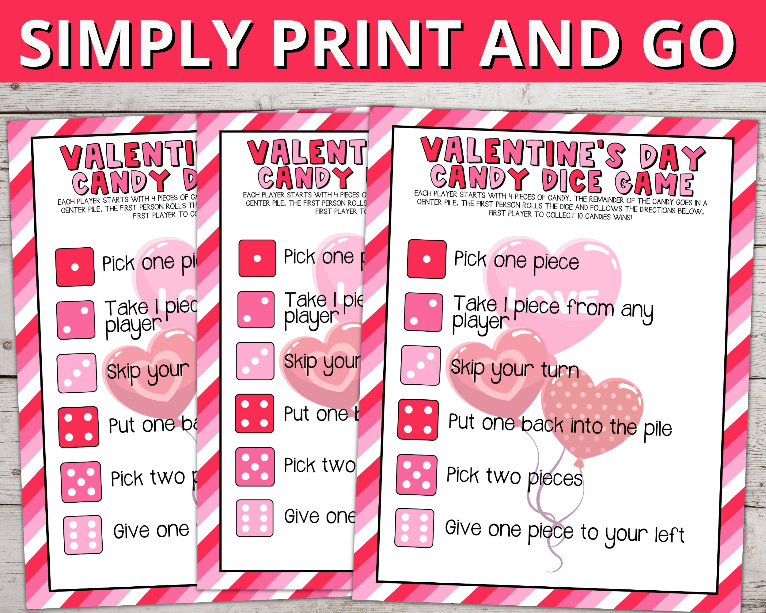 Valentine's Day Candy Dice Game, Valentine's Activity for Kids ...
